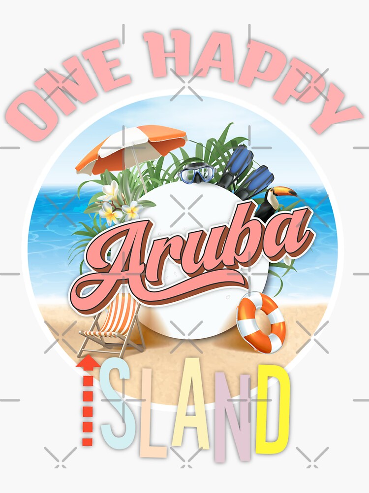 "Aruba One Happy Island" Sticker for Sale by FYS-Arte-Style | Redbubble