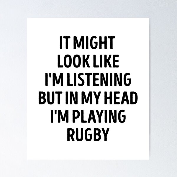 "Funny Rugby Player Pun" Poster for Sale by RareBunny | Redbubble
