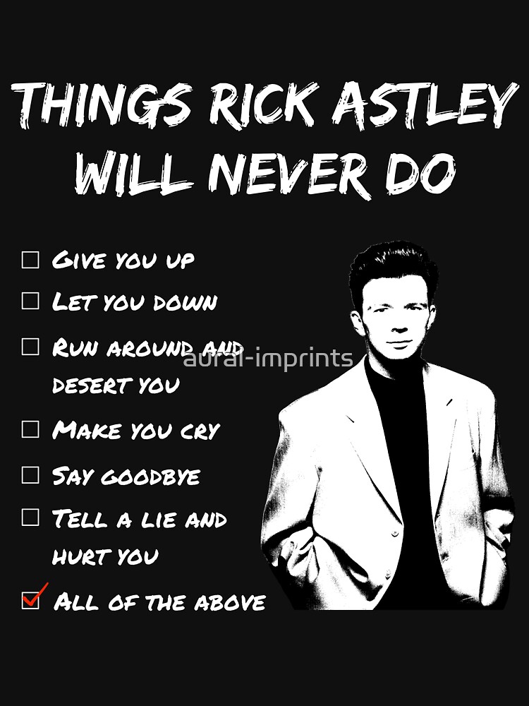 "Rickroller (light)" T-shirt for Sale by aural-imprints | Redbubble ...