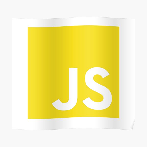 Póster «Logotipo de JavaScript EcmaScript amarillo-blanco con capucha ...