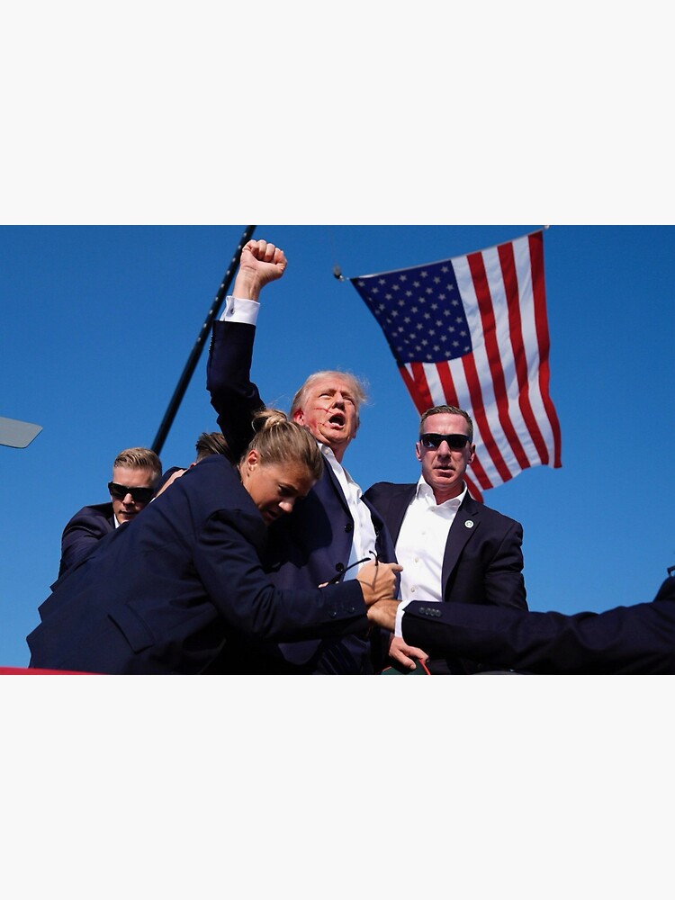 "Trump Bloody With Fist Raised Surviving Assassination Attempt" Sticker ...
