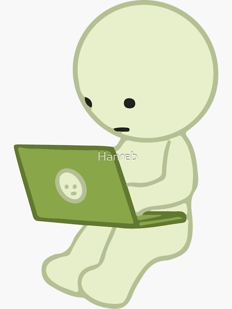 "Laptop Smiski" Sticker for Sale by Hanreb | Redbubble