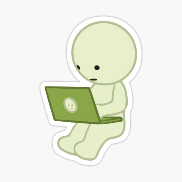 "Laptop Smiski" Sticker for Sale by Hanreb | Redbubble