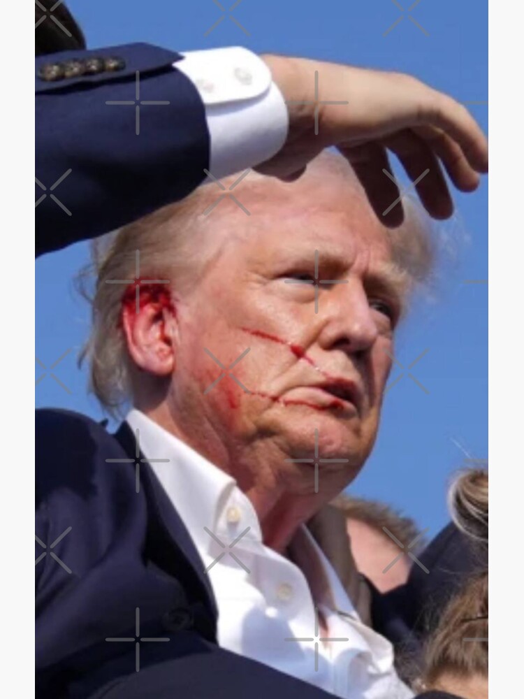 "trump shot at rally - shots fired at trump." Sticker for Sale by ...