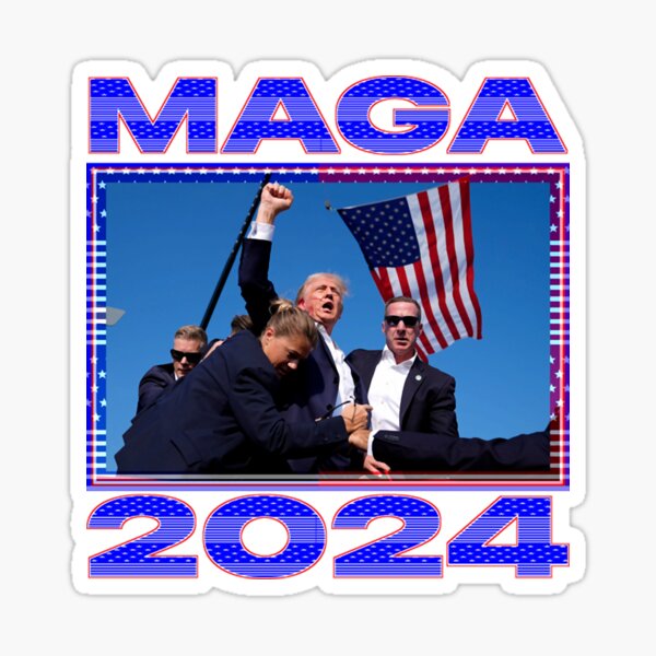 "MAGA 2024 , trump 2024" Sticker for Sale by Oleksandra Semenivna ...