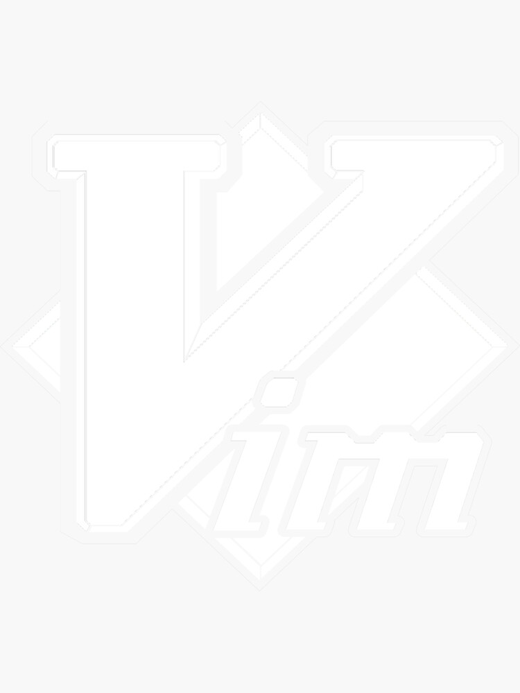 "Vim Vi IMproved White Logo Script Text Sweatshirt" Sticker by ...