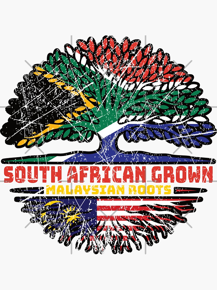"Malaysia Malaysian South African South Africa Tree Roots Flag" Sticker ...