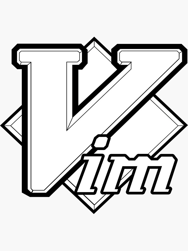 "Vim Vi IMproved Black-White Logo Text Hoodie" Sticker by rainwater11 ...