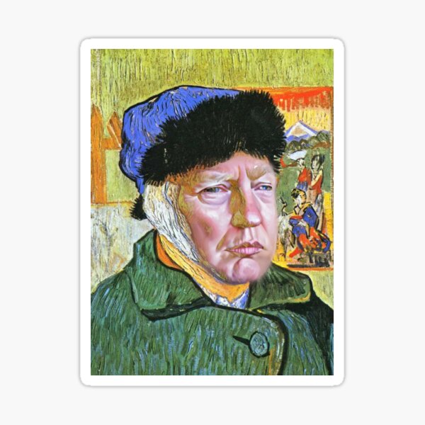 "Trump Van Gogh Ear Bandage 2024" Sticker for Sale by JTony | Redbubble