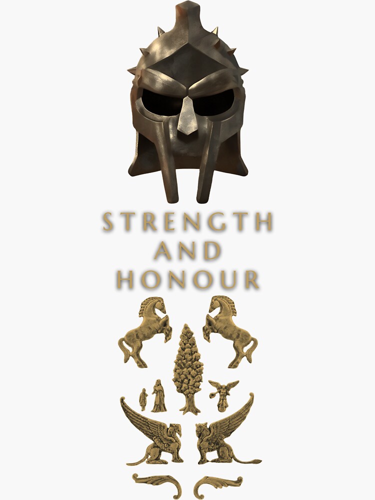 "Gladiator: Strength and Honour " Sticker for Sale by UNK-Fatigues ...