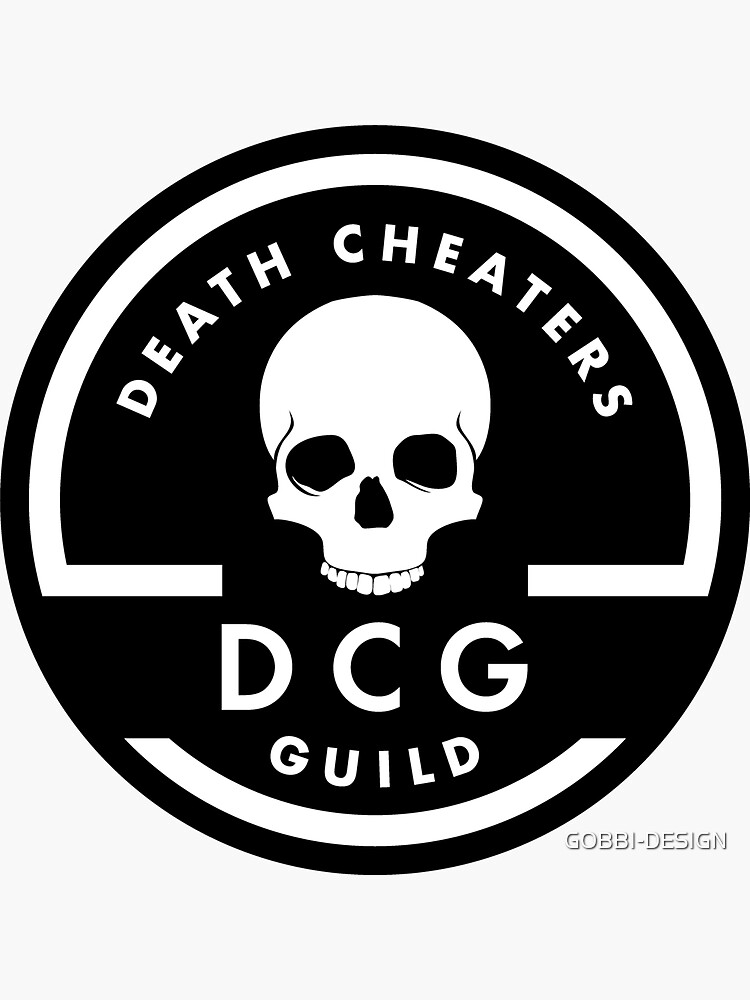 "Death Cheaters Guild | D.C.G." Sticker for Sale by GOBBI-DESIGN ...