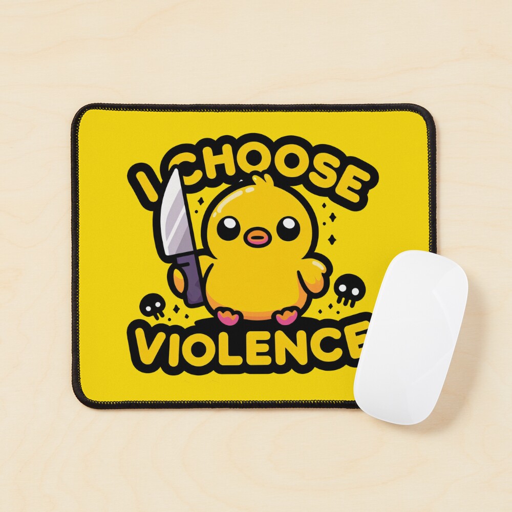 "I choose violence | Cute yellow duck" Sticker for Sale by ...