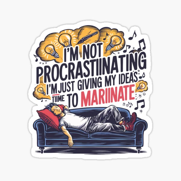 "ADHD Procrastination Marinate Ideas Design" Sticker for Sale by MindM ...