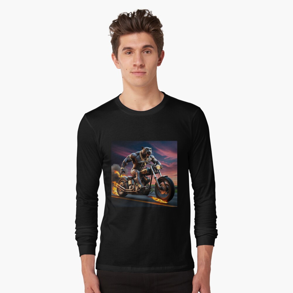 "Panther riding a motorcycle" Sticker for Sale by Art-Design-EM | Redbubble