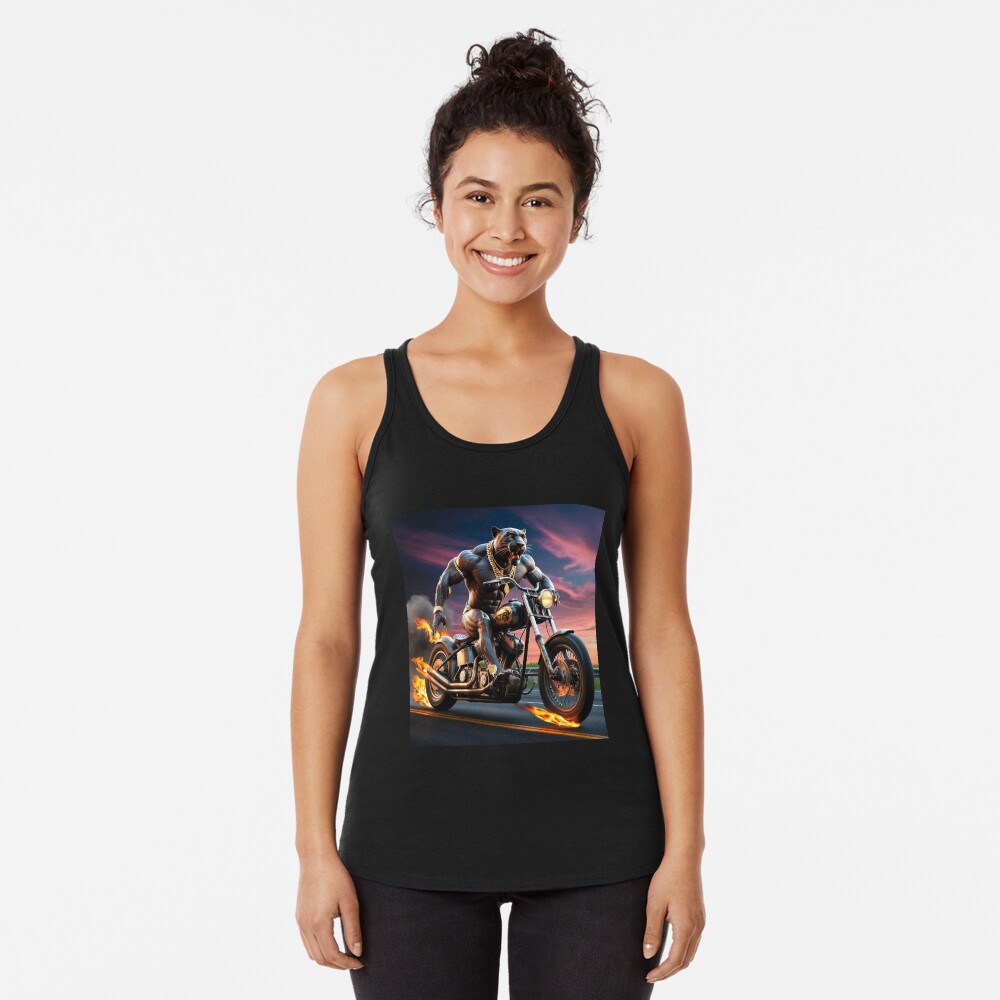 "Panther riding a motorcycle" Sticker for Sale by Art-Design-EM | Redbubble