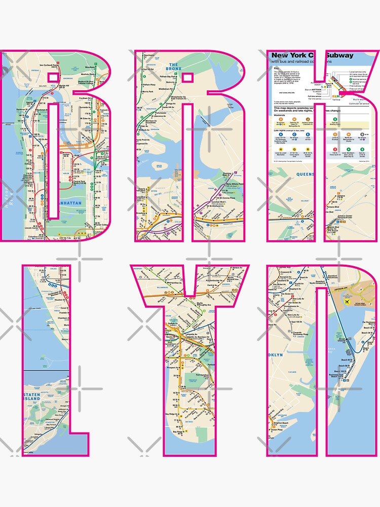 "BROOKLYN SUBWAY MAP" Sticker for Sale by Stanley Lambert | Redbubble
