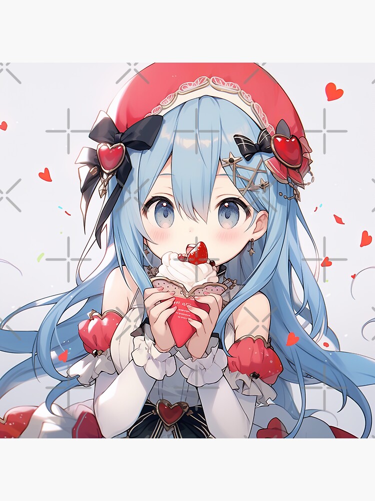 "Sweet Strawberry Crepe Anime Girl" Sticker for Sale by bubblegoth ...