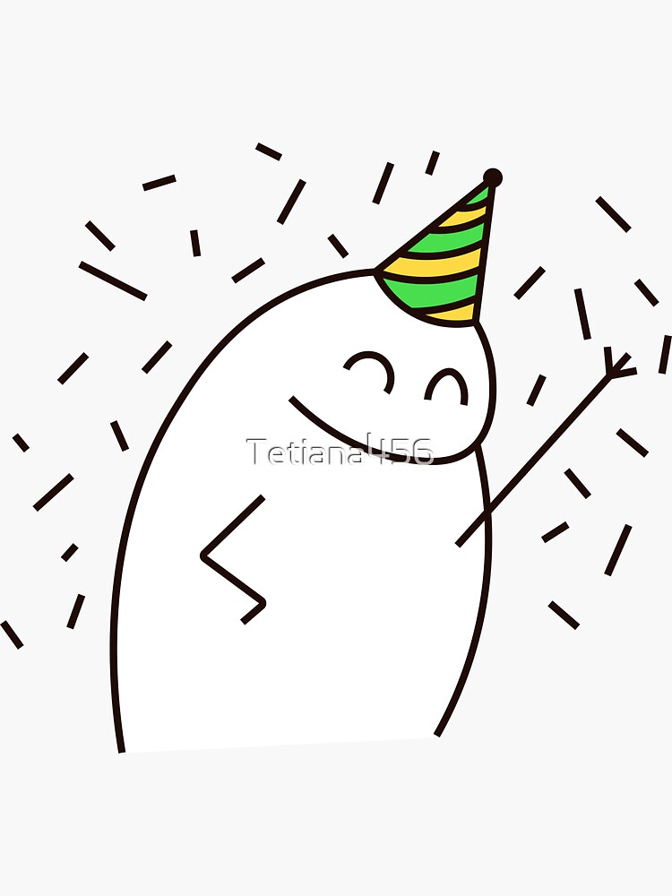 "Flork meme with birthday cap" Sticker for Sale by Tetiana456 | Redbubble