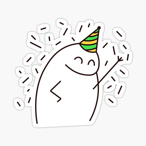 "Flork meme with birthday cap" Sticker for Sale by Tetiana456 | Redbubble
