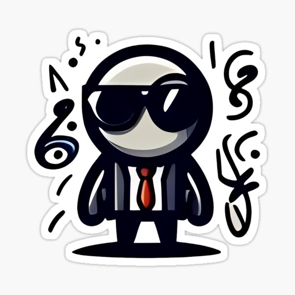 "Cool Agent Stickman in Sunglasses" Sticker for Sale by StickyGuys ...