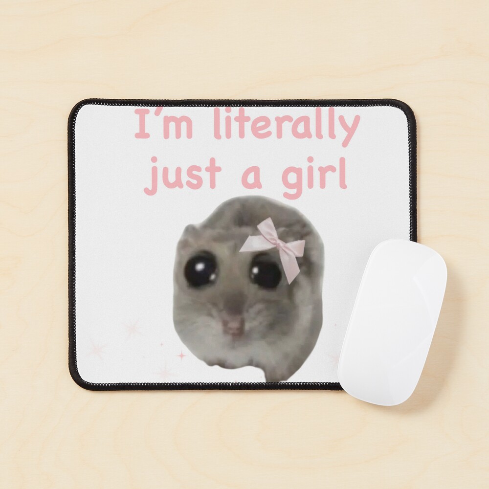 "I’m Literally Just A Girl, Cute Rat With Coquette Bow Ribbon Baby Pink ...