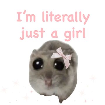 "I’m Literally Just A Girl, Cute Rat With Coquette Bow Ribbon Baby Pink ...