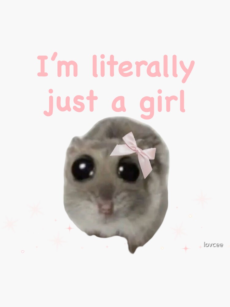 "I’m Literally Just A Girl, Cute Rat With Coquette Bow Ribbon Baby Pink ...