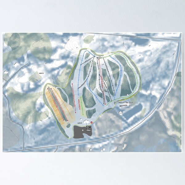 "Mount Ski Gull Resort Trail Map" Poster for Sale by mapsynergy | Redbubble