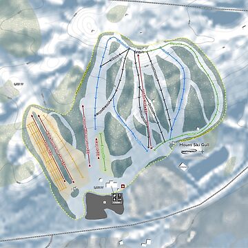 "Mount Ski Gull Resort Trail Map" Poster for Sale by mapsynergy | Redbubble