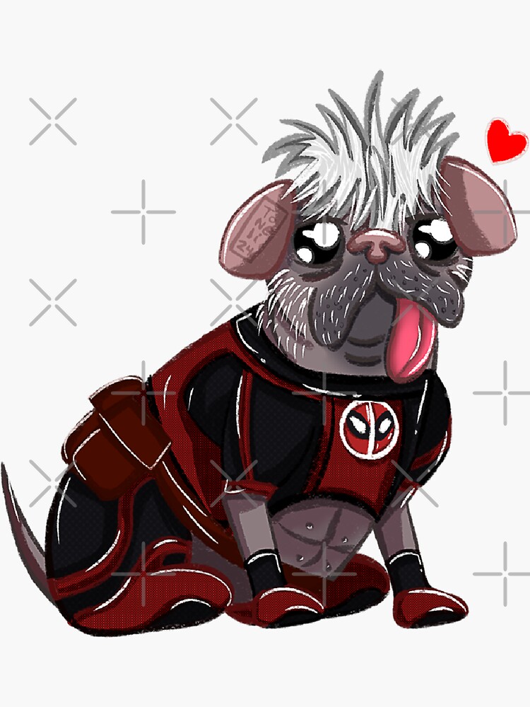 "Dogpool fan art " Sticker by tonelii | Redbubble