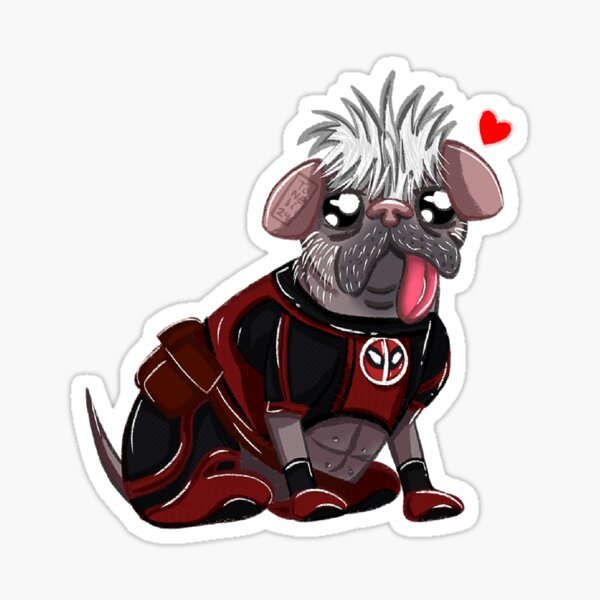 "Dogpool fan art " Sticker by tonelii | Redbubble