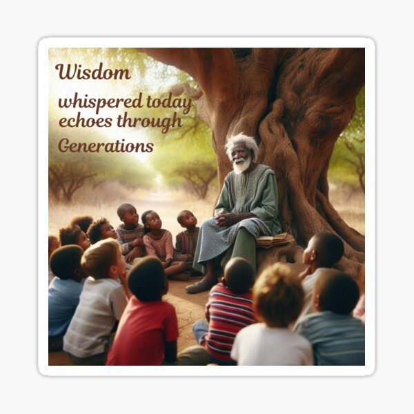 "WISDOM WHISPERED" Sticker for Sale by BabaSoti | Redbubble