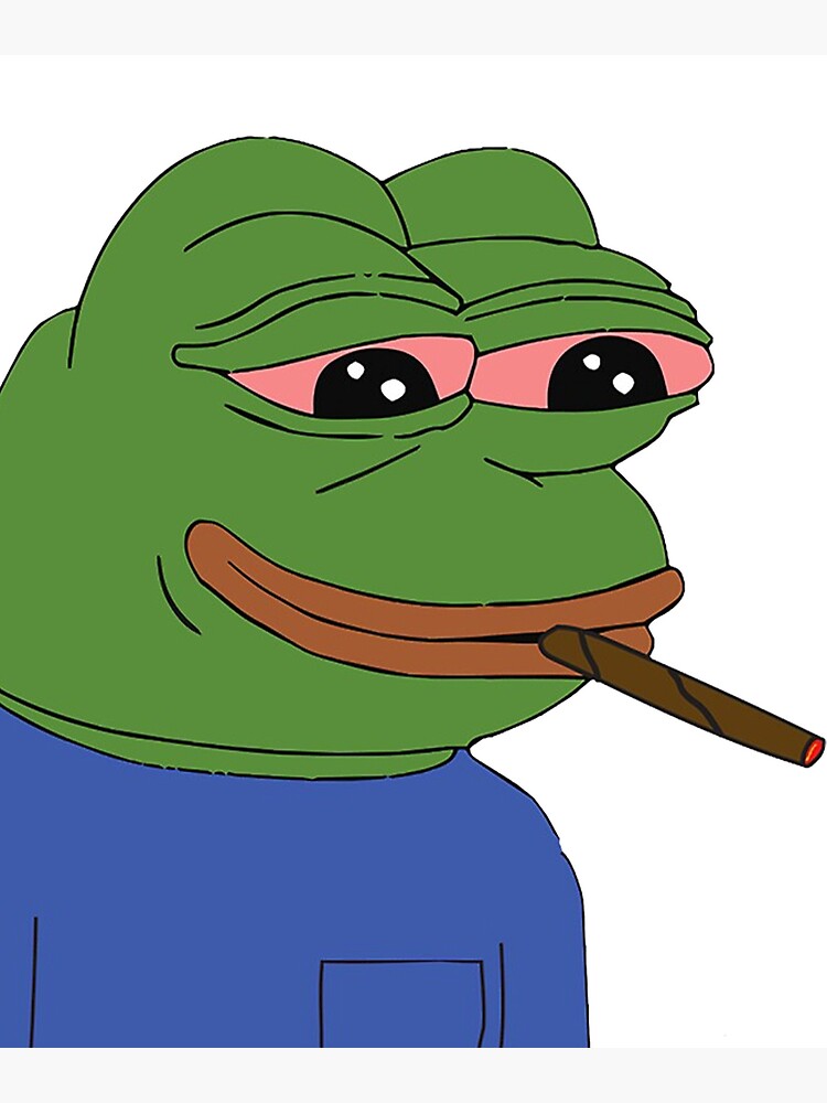 "4Chan Meme - Smoking Weed High Blunt PEPE Print" Poster for Sale by ...