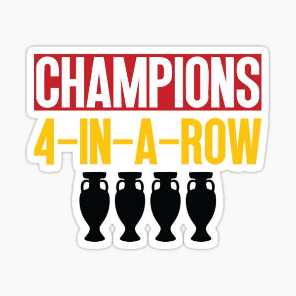 "CHAMPIONS 4-IN-A-ROW" Sticker for Sale by ThreadBeat | Redbubble