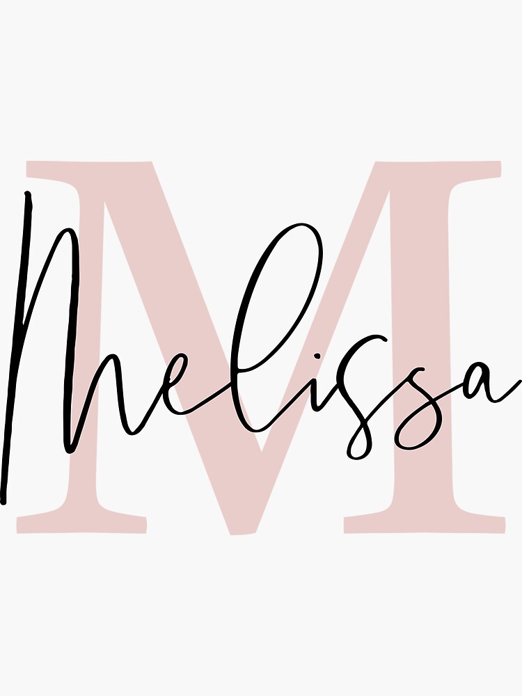 "Melissa - Custom name on black cursive font " Sticker for Sale by ...