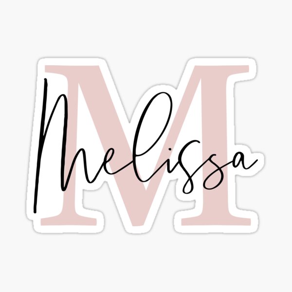 "Melissa - Custom name on black cursive font " Sticker for Sale by ...