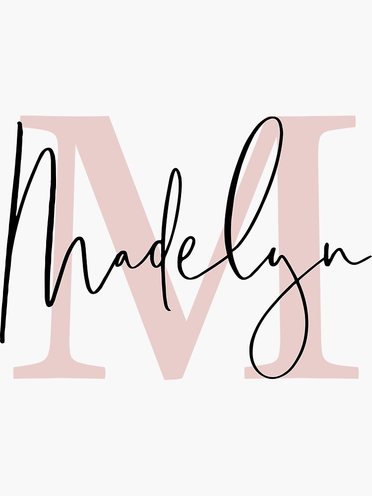 "Madelyn - Custom name on black cursive font " Sticker for Sale by To ...