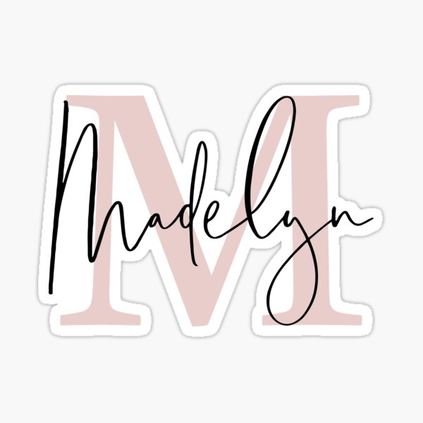 "Madelyn - Custom name on black cursive font " Sticker for Sale by To ...
