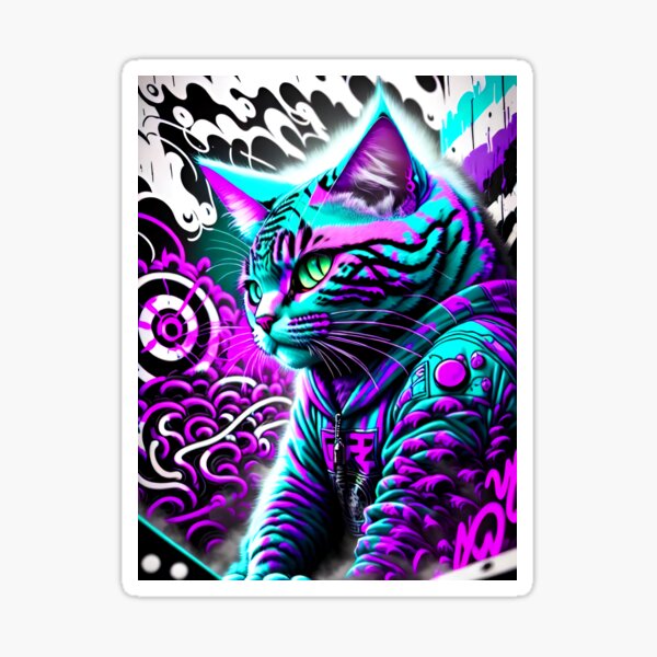 "Cat 95" Sticker for Sale by Grafititee | Redbubble