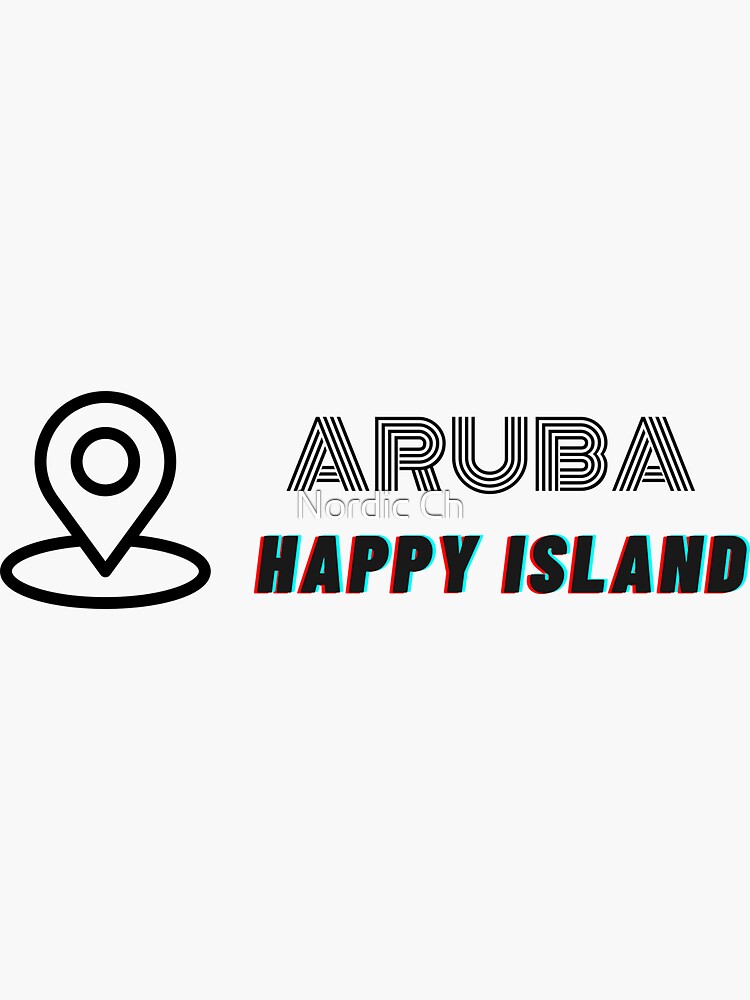 "Aruba, Happy Island" Sticker for Sale by Nordic Ch | Redbubble