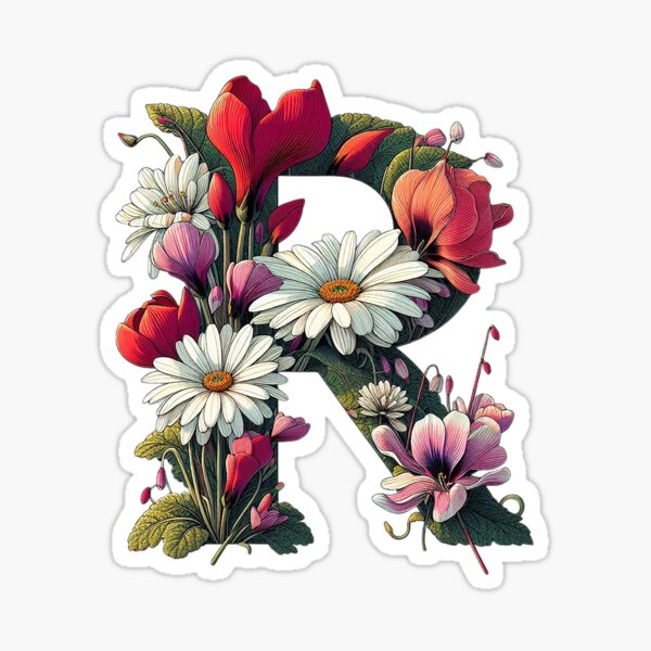 "Floral Letter R" Sticker for Sale by zzz888 | Redbubble