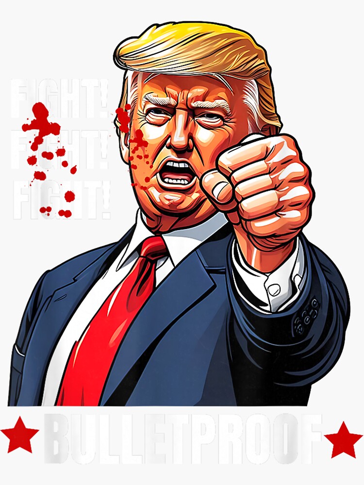 "Trump Shot Bulletproof Bloody Ear Bleeding Butler PA Trump" Sticker ...