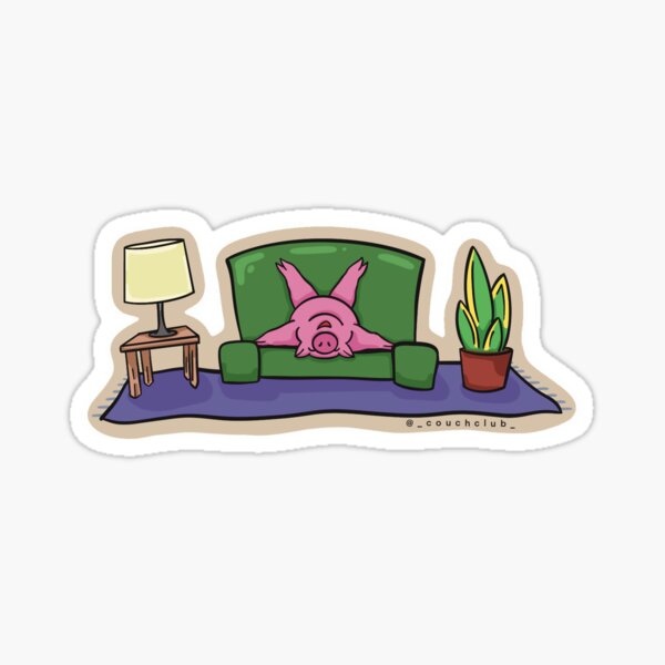 "Upside down pig" Sticker for Sale by CouchClubCY | Redbubble