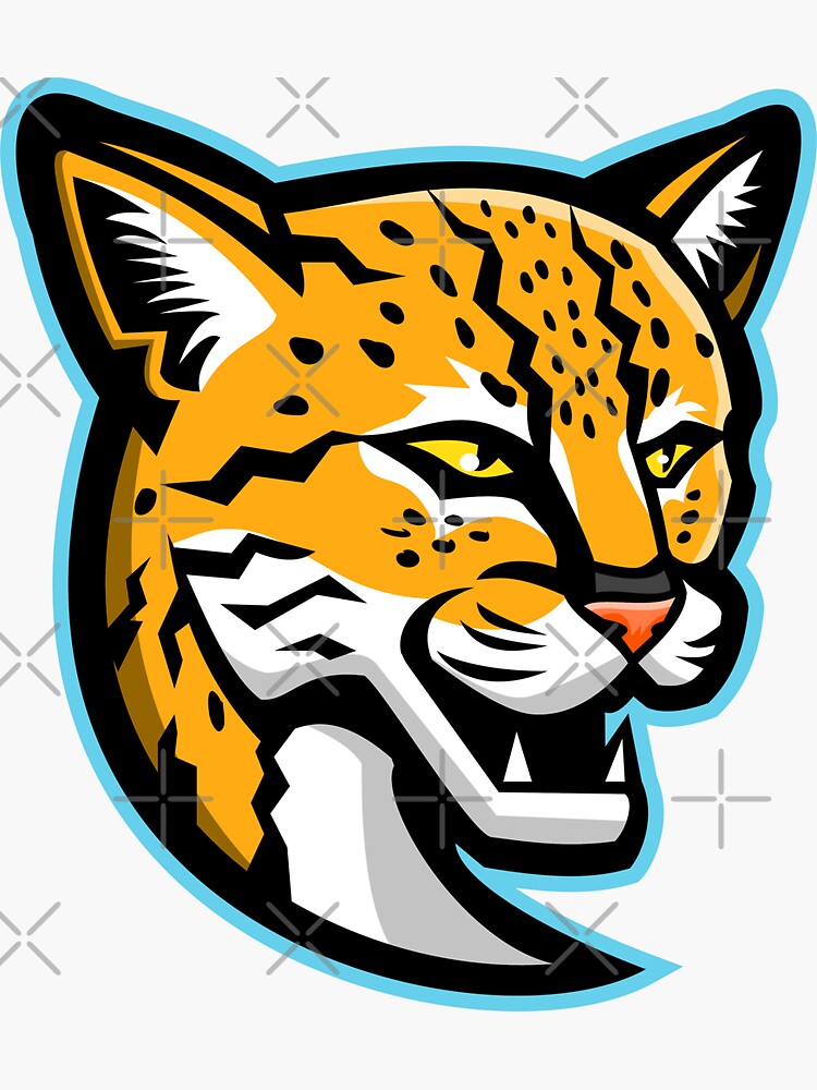 "Margay Head Mascot" Sticker for Sale by patrimonio | Redbubble