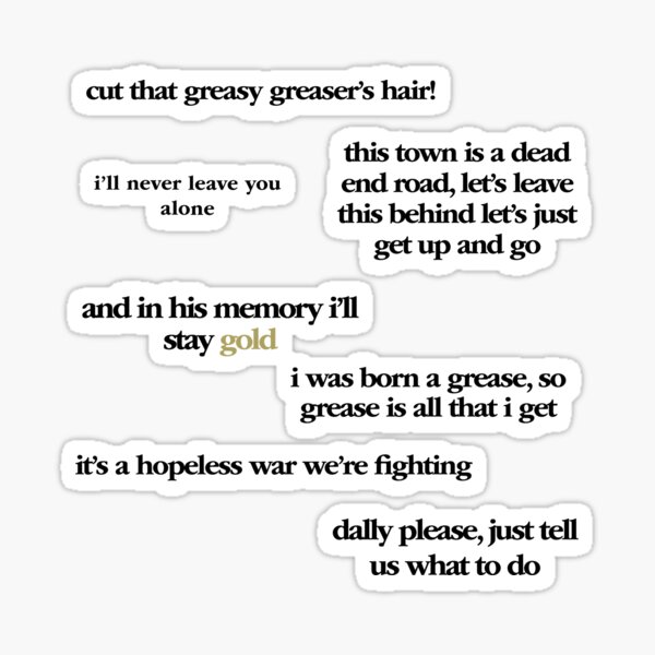 "The Outsiders Musical Sticker Sheet" Sticker for Sale by bookofmarv ...