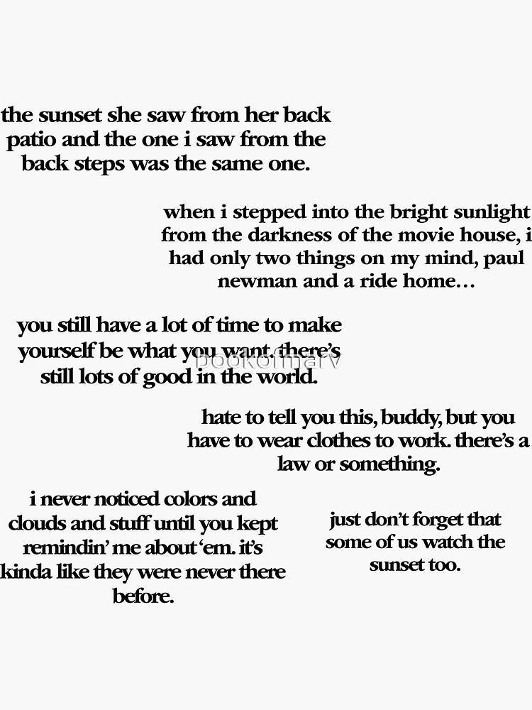 "The Outsiders Quotes Sticker Sheet" Sticker for Sale by bookofmarv ...