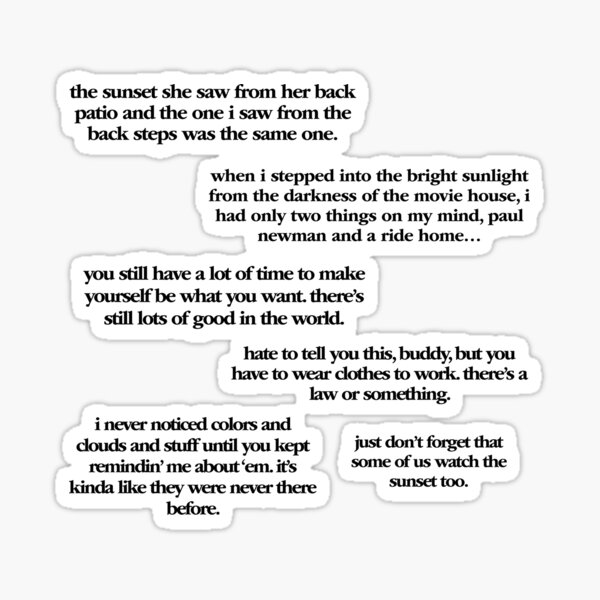 "The Outsiders Quotes Sticker Sheet" Sticker for Sale by bookofmarv ...