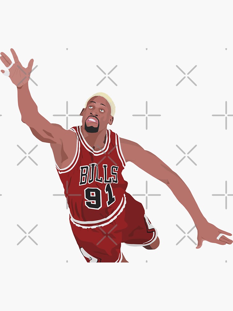 "Dennis Rodman Rebound" Sticker by deniscavo | Redbubble