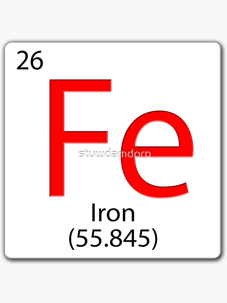 Pegatina «Azulejo elemento químico. Fe. Hierro.» de stuwdamdorp | Redbubble