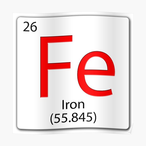 "Chemical element tile. Fe. Iron." Poster by stuwdamdorp | Redbubble